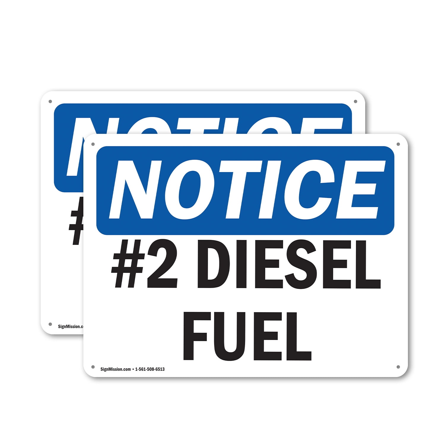 (2 Pack) #2 Diesel Fuel OSHA Notice Sign 24 Inch X 18 Inch Indoor ...