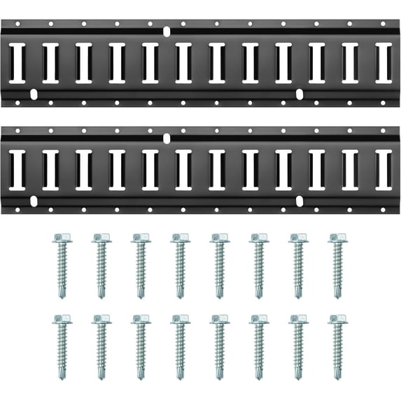 2 Pack 2' E-Track Rails with Screws, Heavy Duty Steel E Track Tie Downs ...