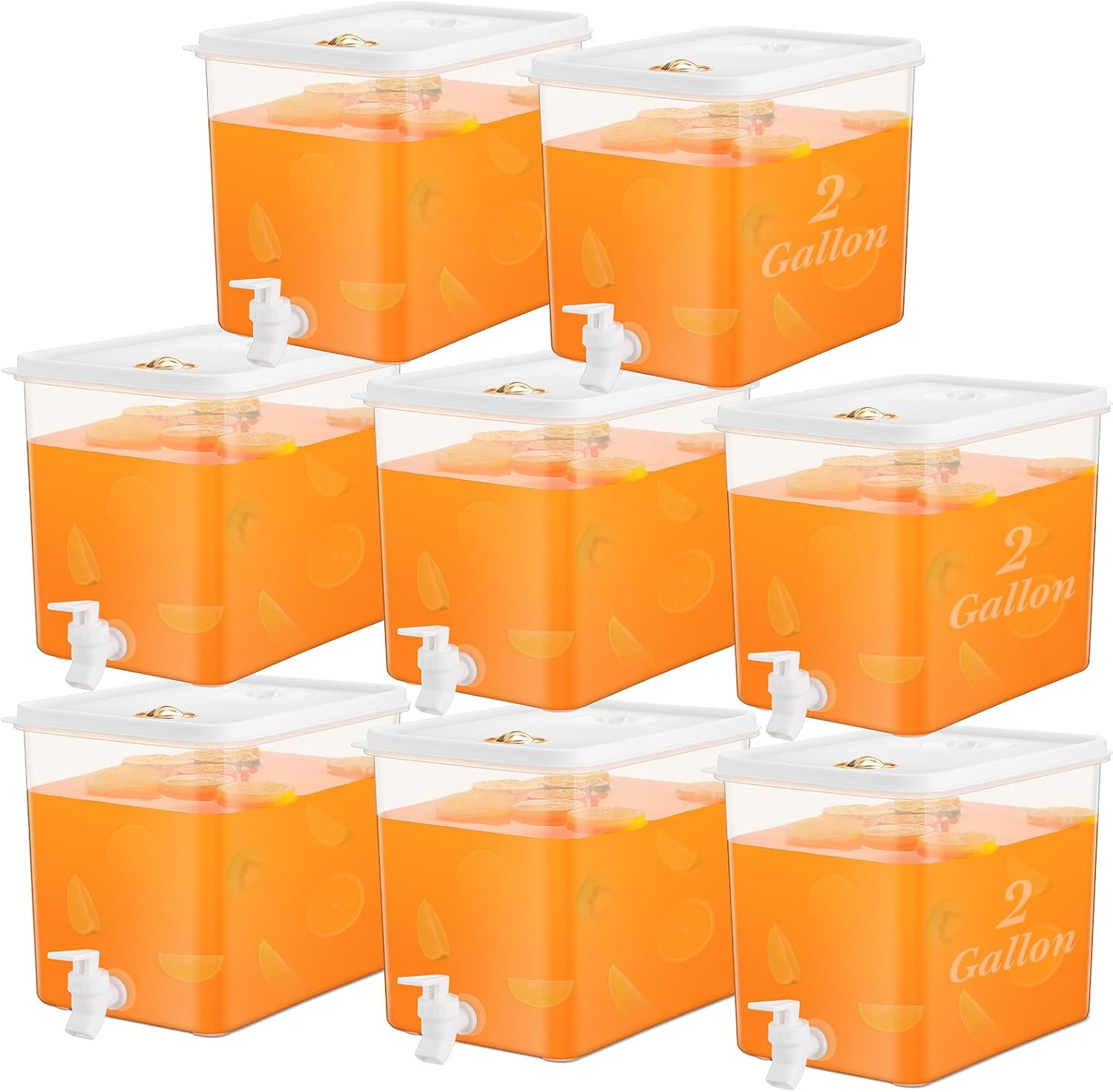 2 Pack 2 Gallon Drink Dispenser for Fridge with Spigot Water Dispenser ...