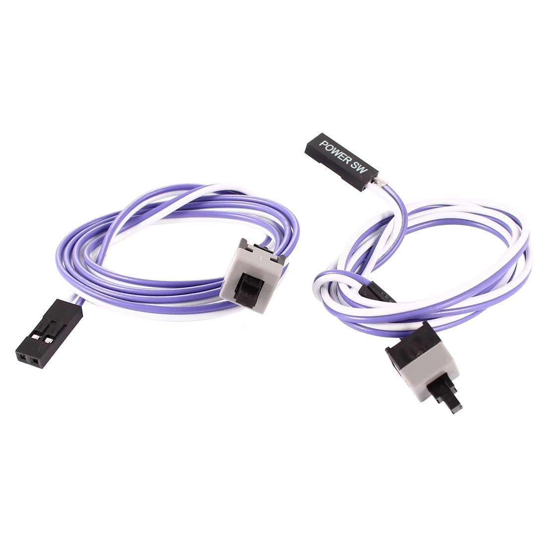 2 Pack 2-Pin SW Computer Switch Cord 22 Inches PC Power on Off Button ...