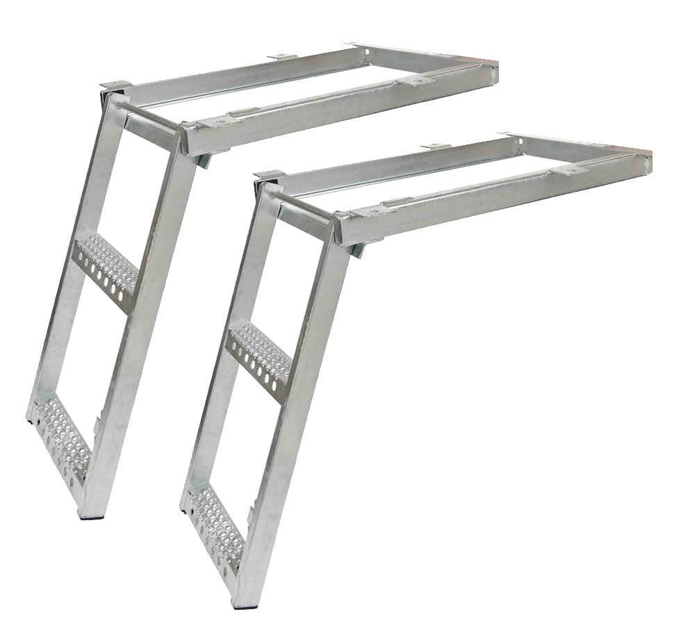 2 Pack 2 Rung Pull-Out Trailer Step Ladder Folding Truck Step ...