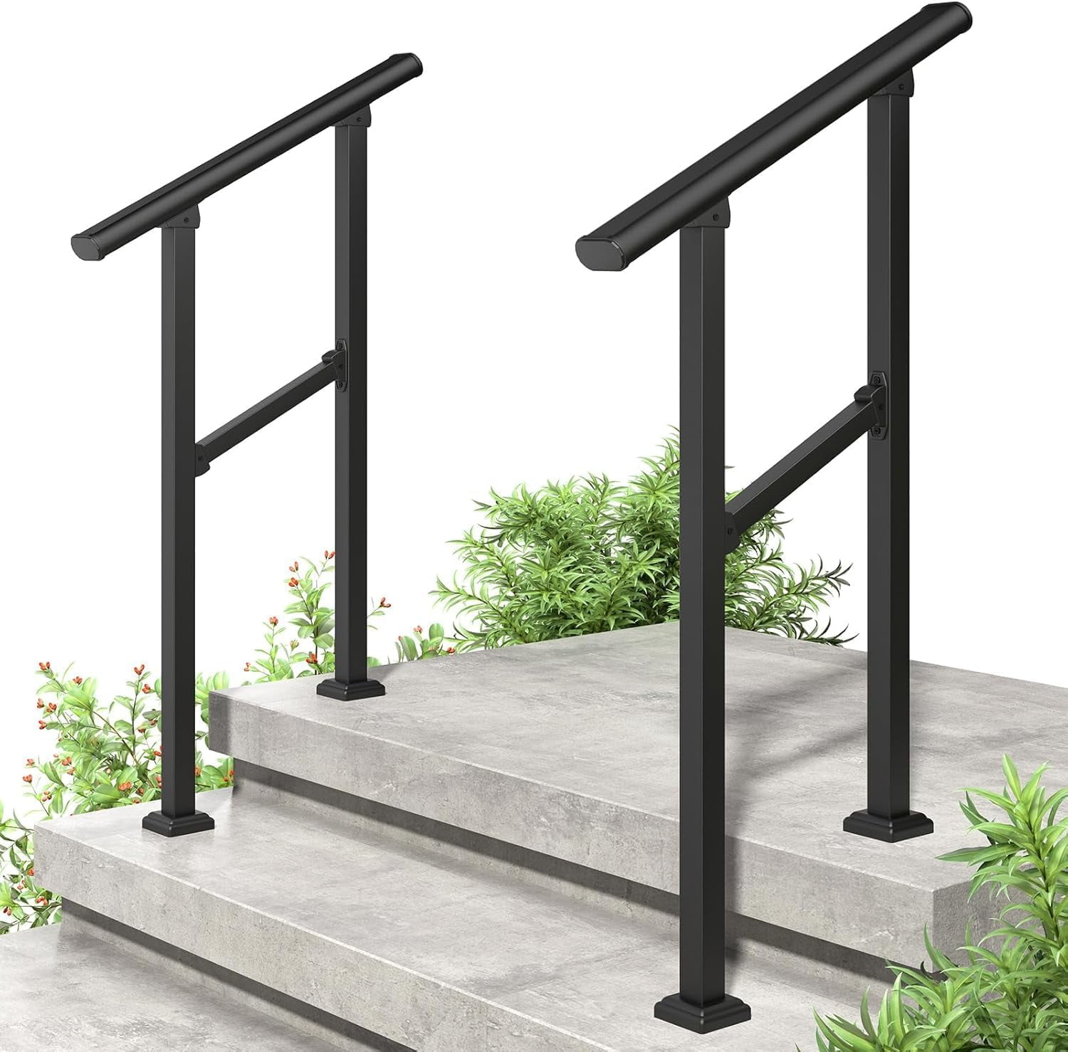 2 Pack 2 Step Hand Rails for Outdoor Steps,Railings for Outdoor Steps ...