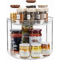 Sorbus 2-Tier Clear Lazy Susan - Rotating Kitchen Organizer - Walmart.com