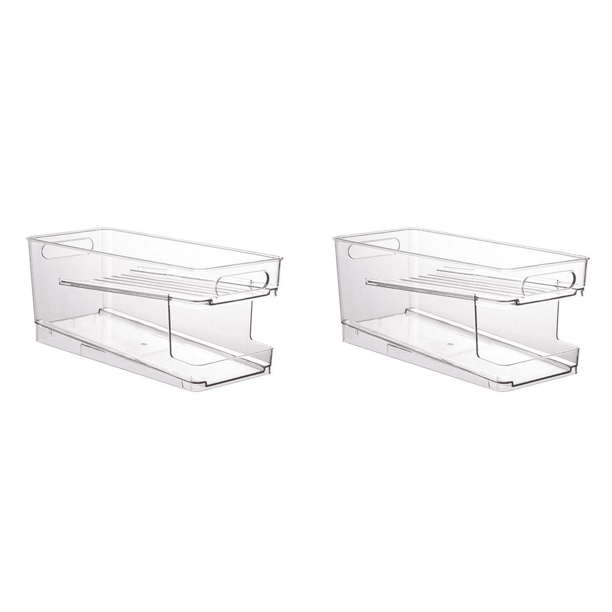 2 Pack 2-Tier Rolling Refrigerator Organizer Bins, Soda Can Storage ...