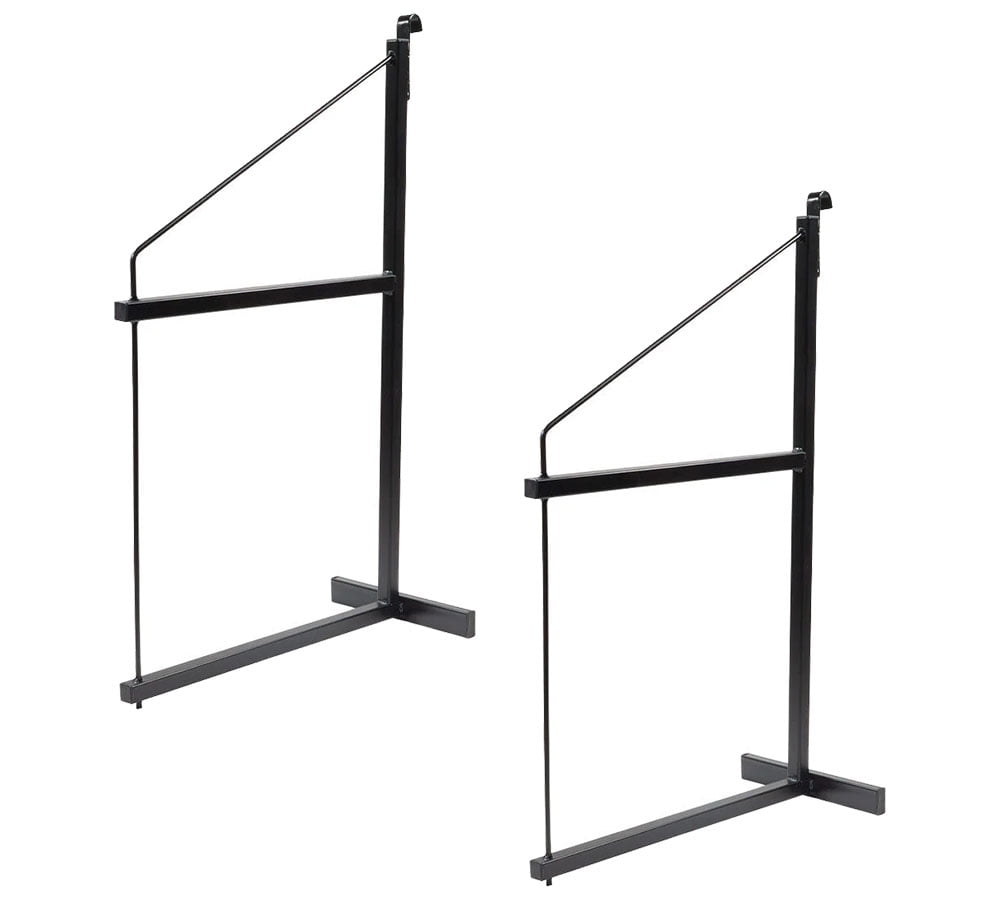 2 Pack 2 Tier Shipping Container Shelving Bracket with Hooks - 19-3/4 ...