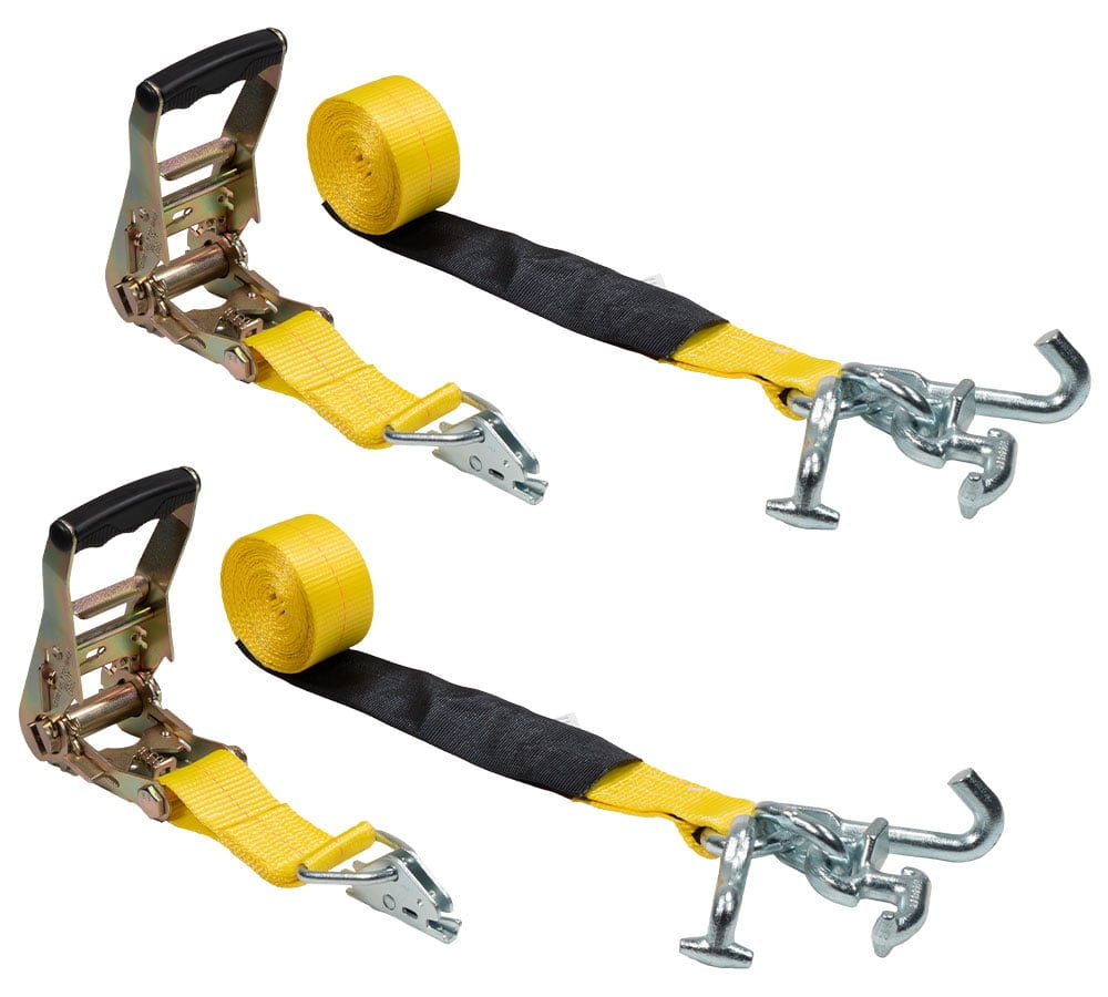 2 Pack 2" X 12' E-Track Ratchet Tie-Down Strap w/ RTJ Cluster Hook, HD ...