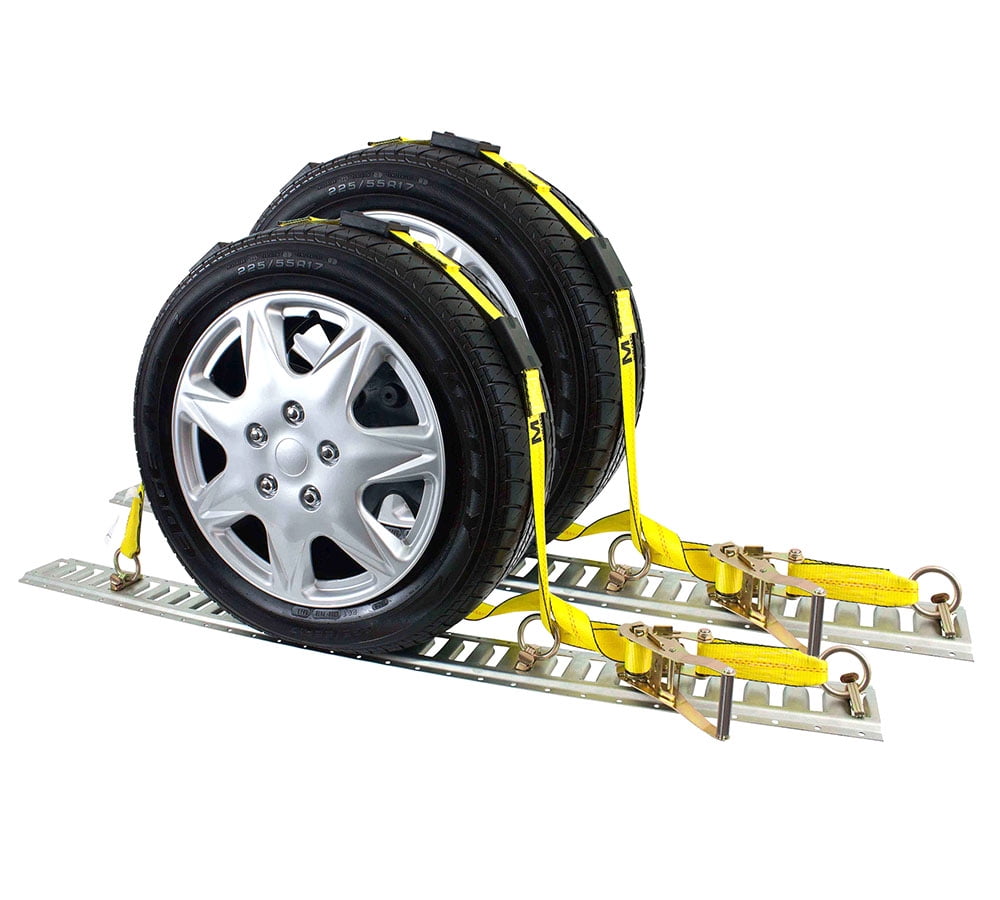 (2 Pack) 2" x 10' E Track Tire Straps - Over The Tire Car Hauler ...