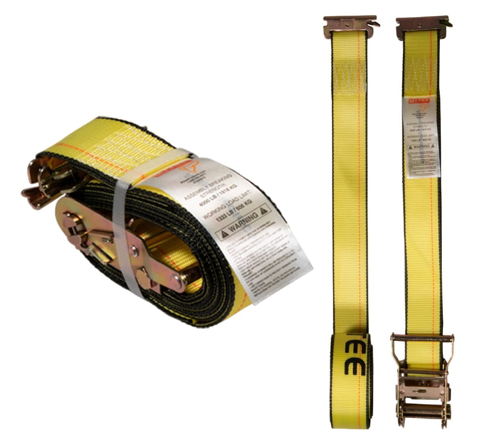 2 Pack 2'' x 12' E Track Ratchet Straps with Spring E-Fittings, 4000 ...