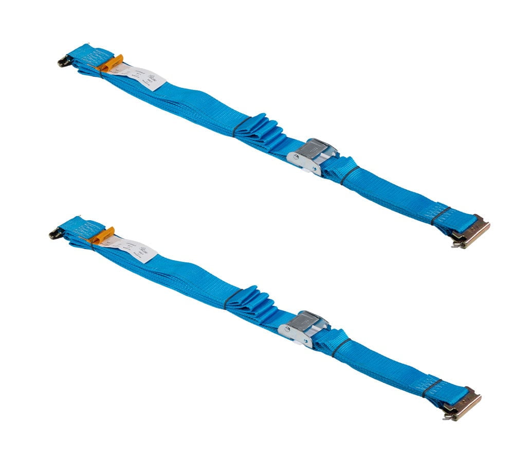 2 Pack 2" x 20' Logistic E-Track Cam Buckle Straps with Spring E ...