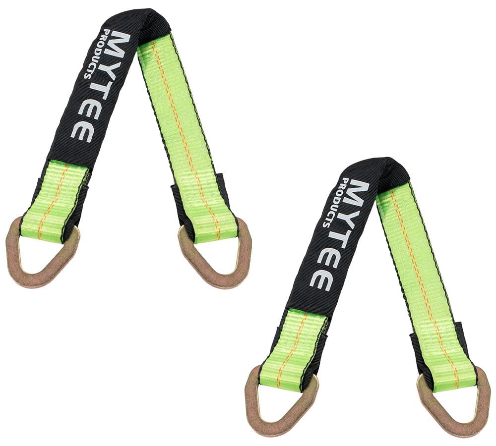 2 Pack 2" x 24" Heavy Duty Green Tie Down Axle Straps with Magnetic D ...