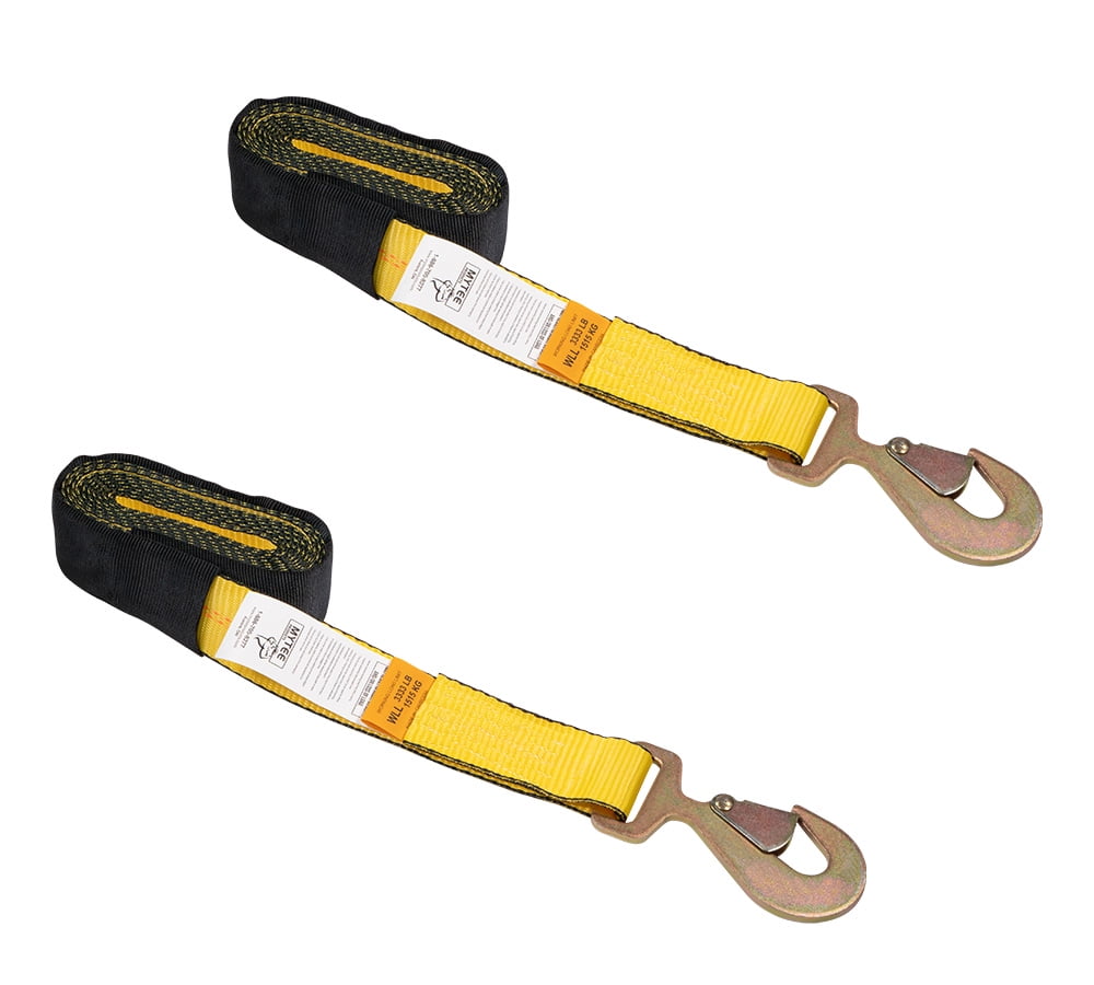 2 Pack 2"x12' Heavy Duty Wheel Lift Strap w/ Flat Snap Hook - 10000lbs ...