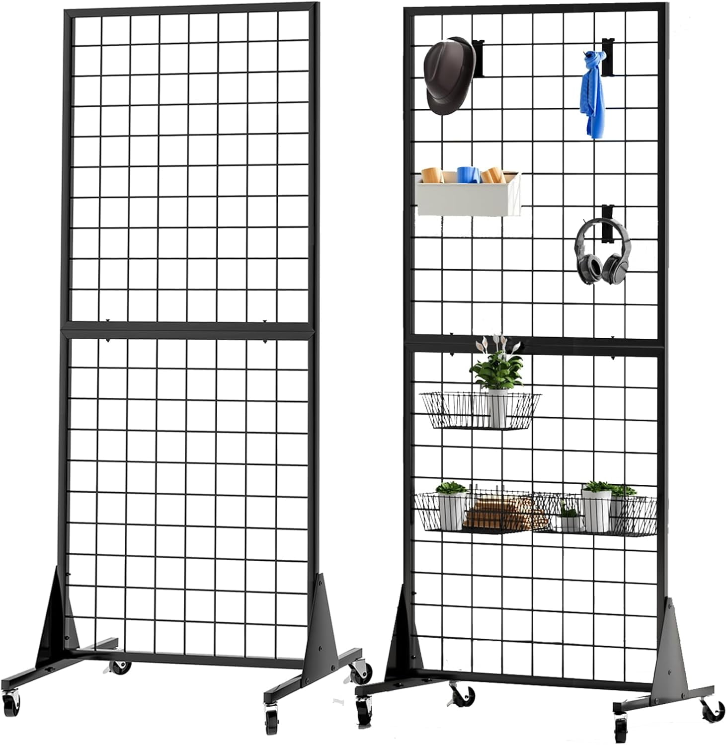 2-Pack 2'x5.5' Ft Gridwall Panel Display Stand Heavy Movable ... 2-Pack 2'x5.5' Ft Gridwall Panel Display Stand Heavy Movable ...