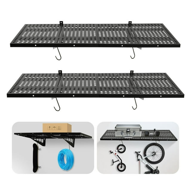 2-Pack 20*48inch Garage Wall Mounted Shelf Organizer Storage Rack w ...