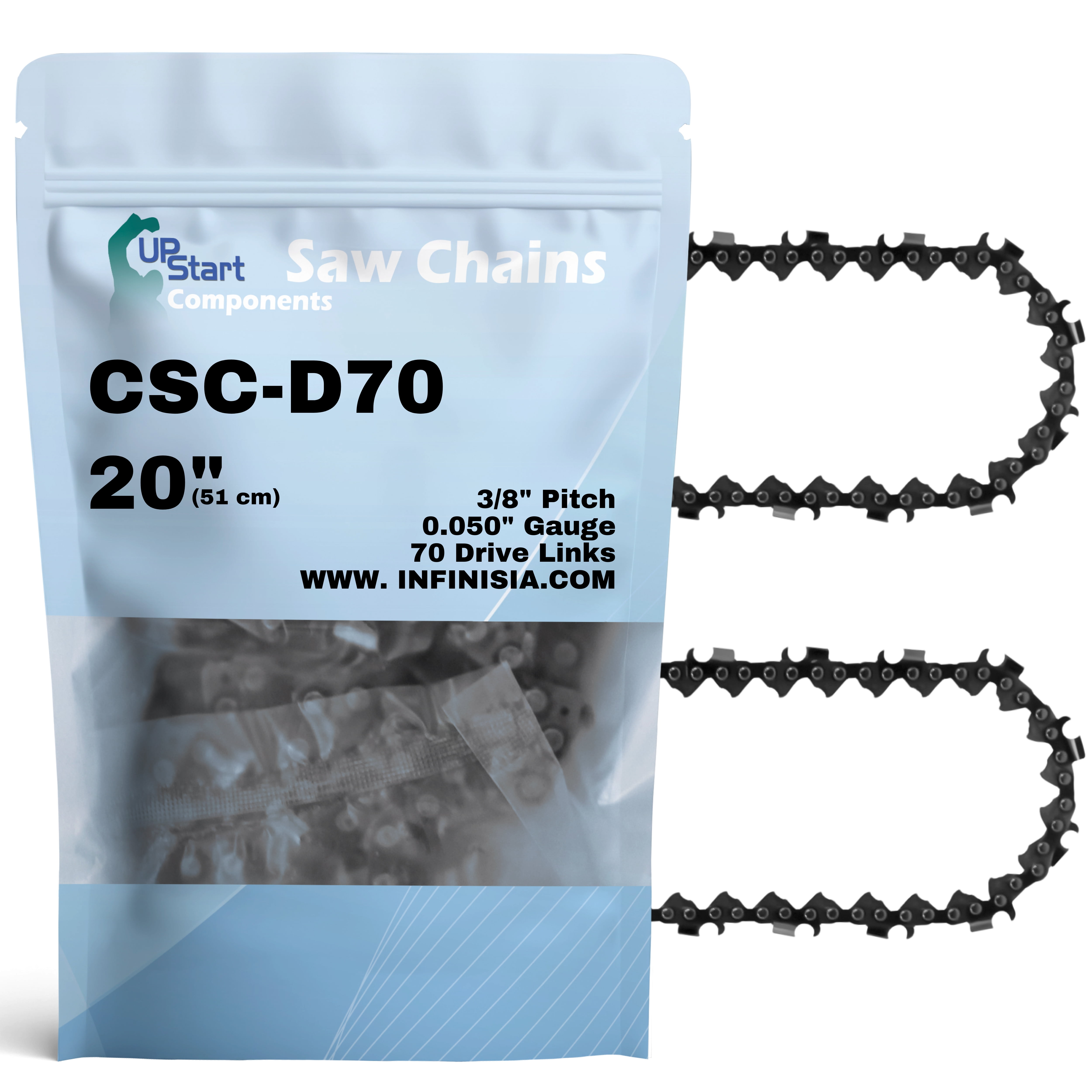 2-Pack 20" Full Chisel Chainsaw Chain D70 Replacement for Echo CS ...