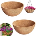 2 Pack 20 Inch Round Coconut Coir Liners Replacement - Natural Hanging ...