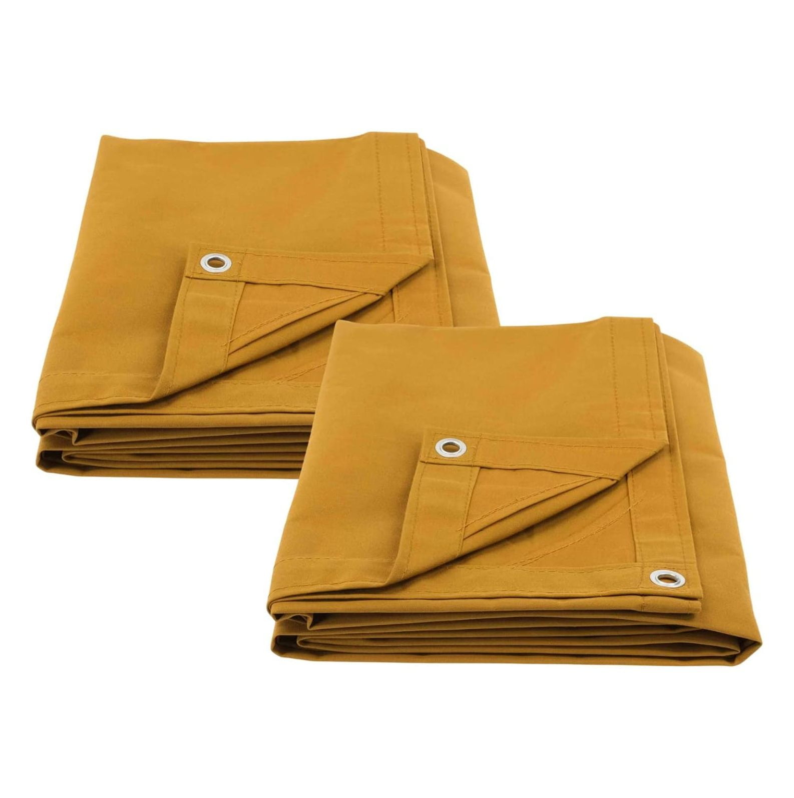 (2 Pack) 20' x 30' Tan Canvas Tarp 12oz Heavy Duty Water Resistant ...