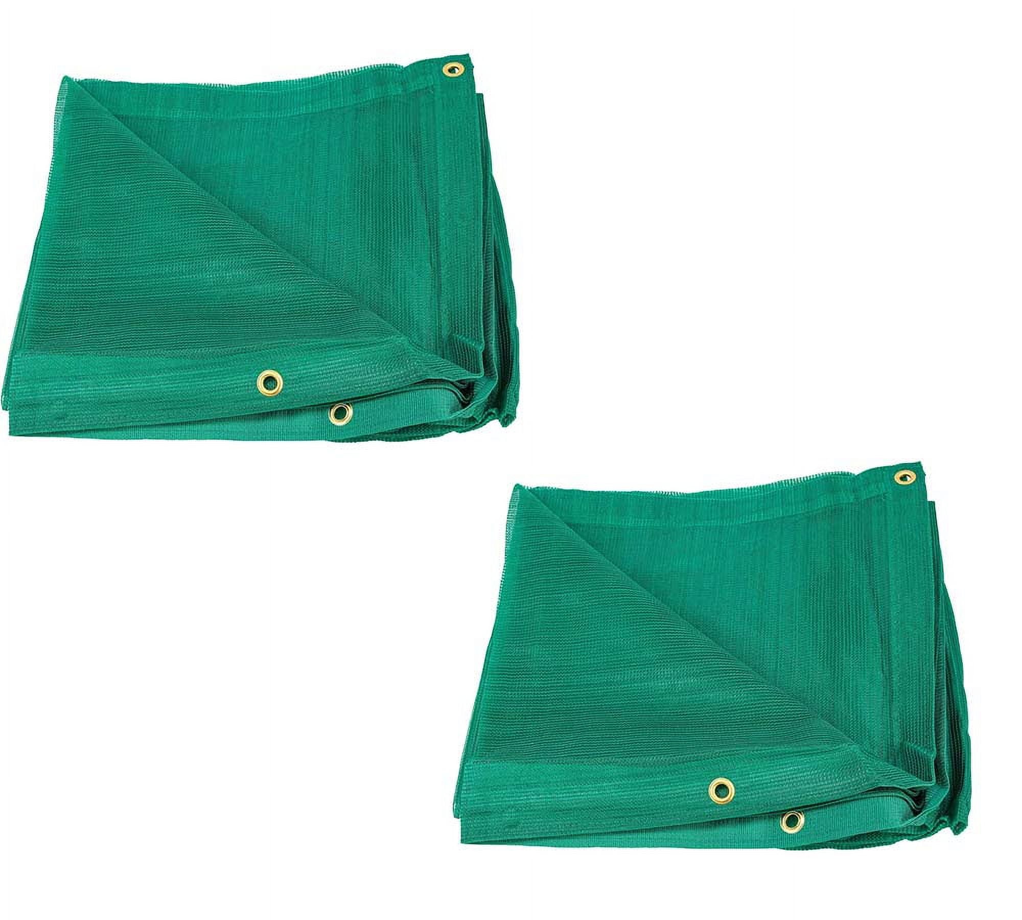 (2 Pack) 20' x 20' Green Heavy Duty 6 Oz 70% Shade Mesh Tarps with ...