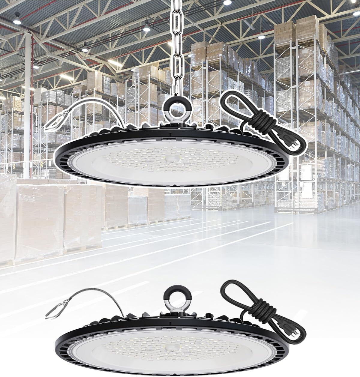 2 Pack, 200W UFO LED High Bay Light, 6500K Daylight, High Bay LED Shop ...
