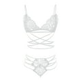 2 Pack 2024 Women Lingerie Corset Rhinestone Bra And Panties Set Plus