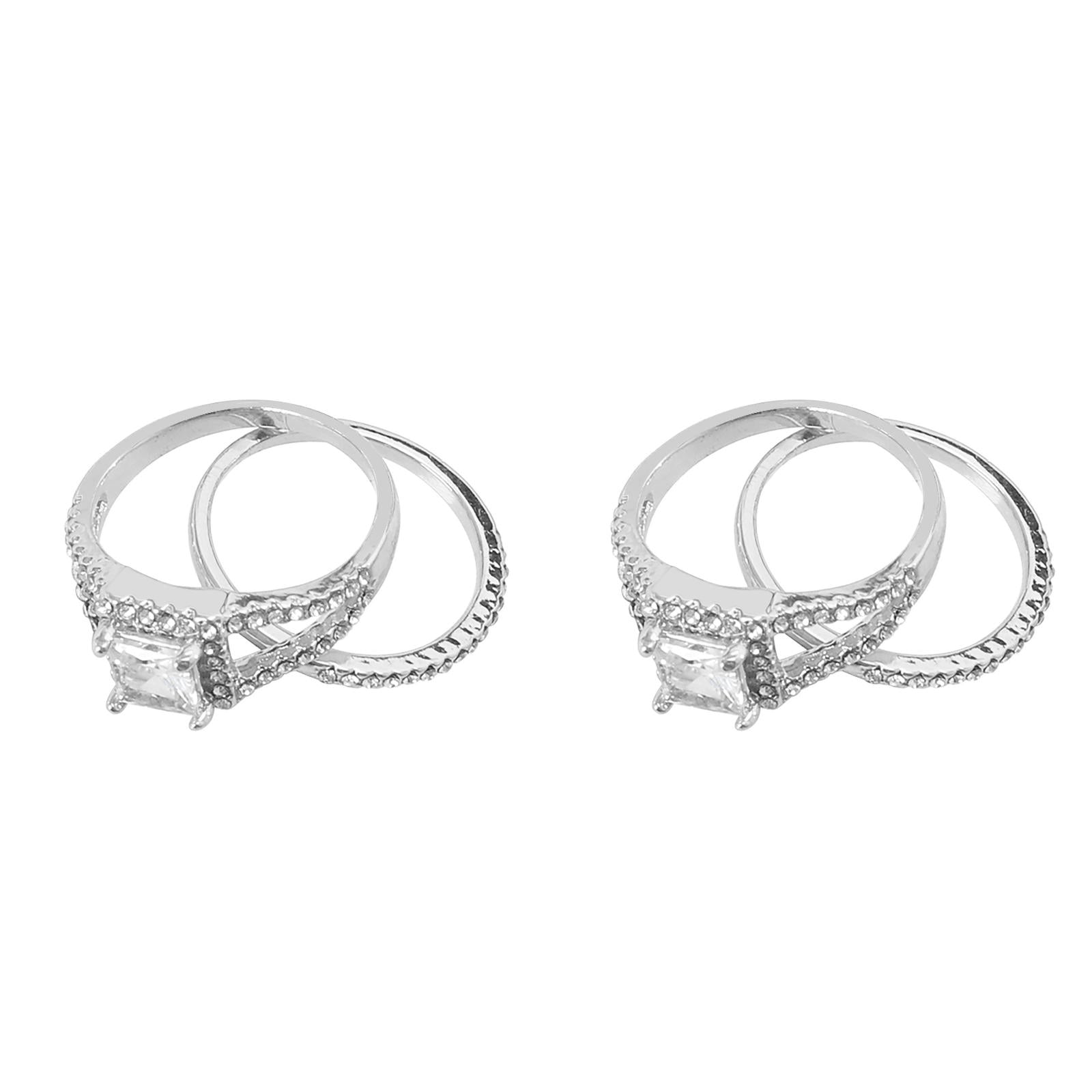 (2-Pack) 2025 Couple Rings Classic Gold-Plated Alt Rings Ring inlaid ...