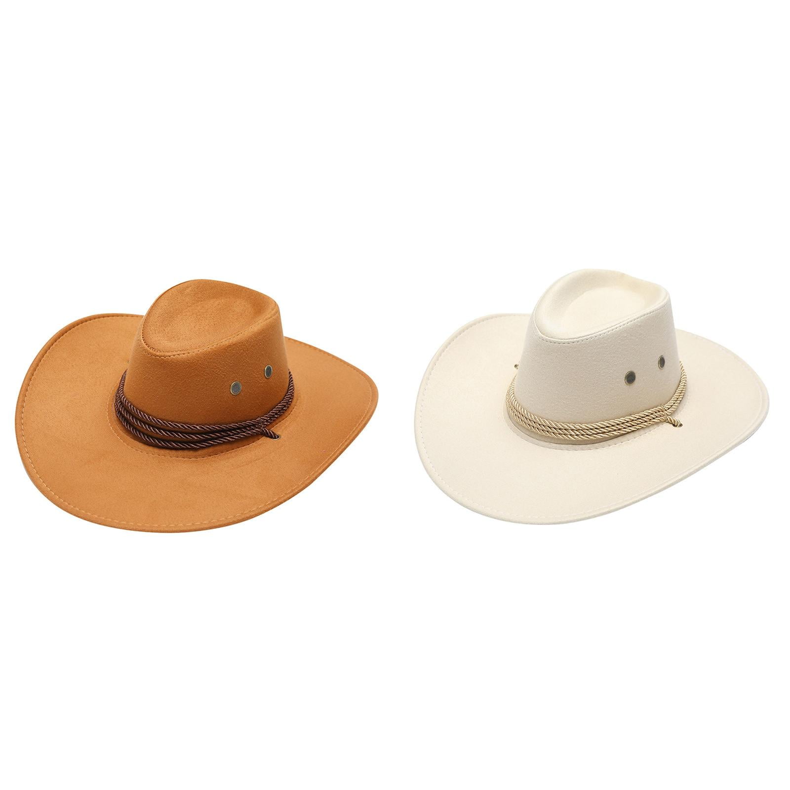 (2-Pack) 2025 New Casual Solid Summer Cowboy Hat Western Cowboy Sun ...