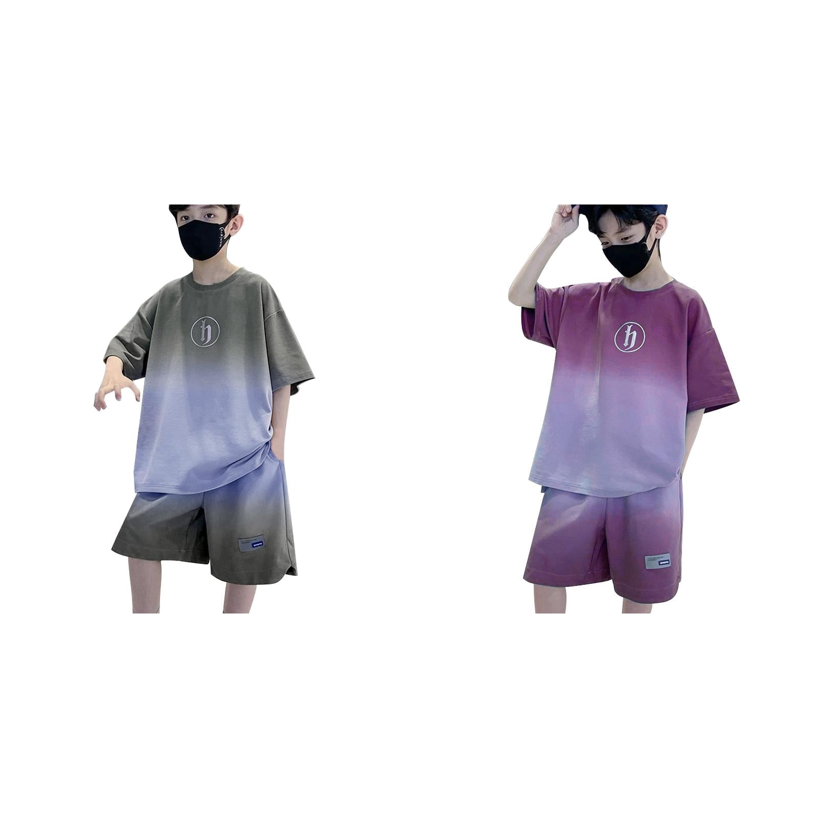 (2-Pack) 2025 New Children's Summer Short Sleeve Boy Shirt Set Suit ...