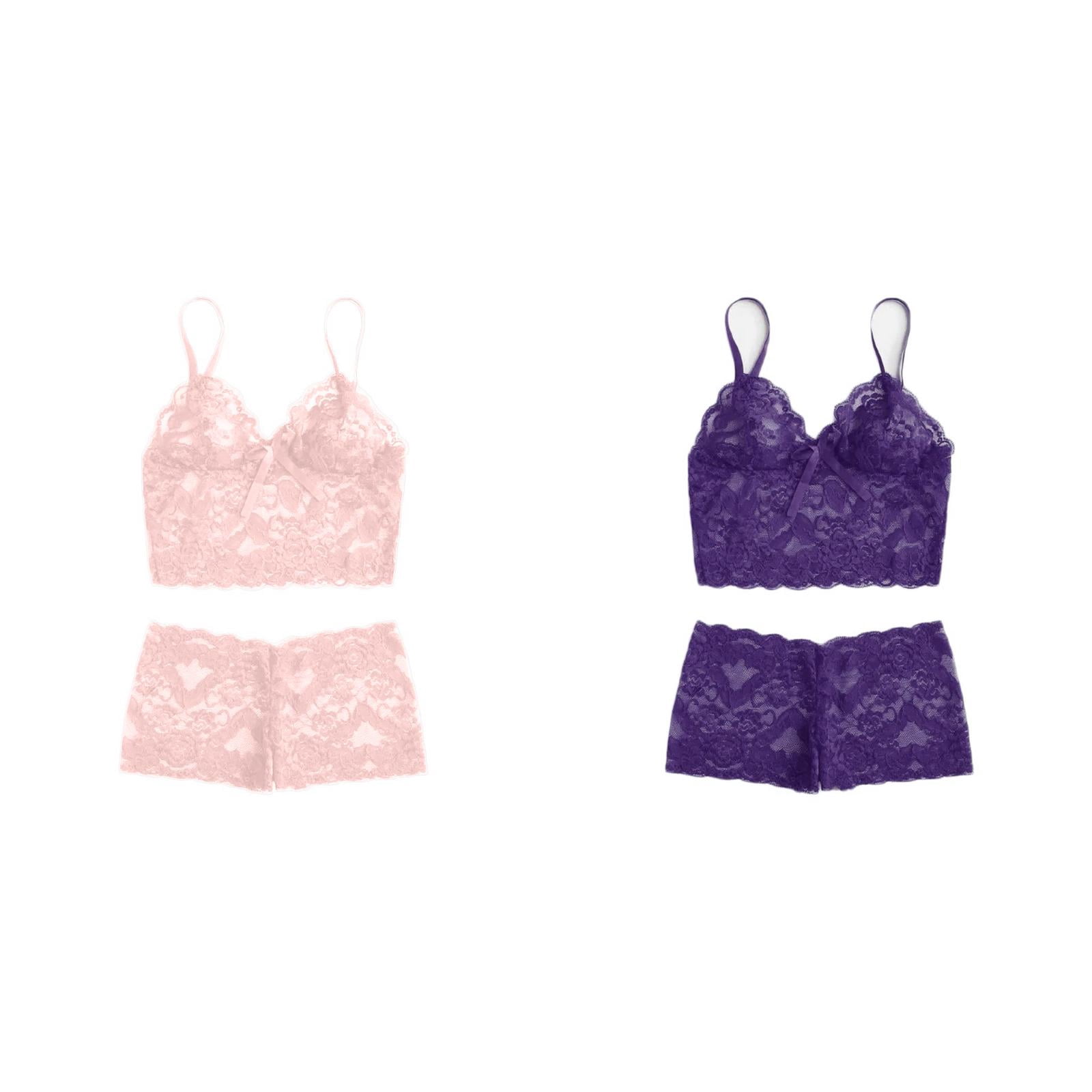 (2-Pack) 2025 New Newy Lace Set with Garter Belt Underwear Sleepwear ...