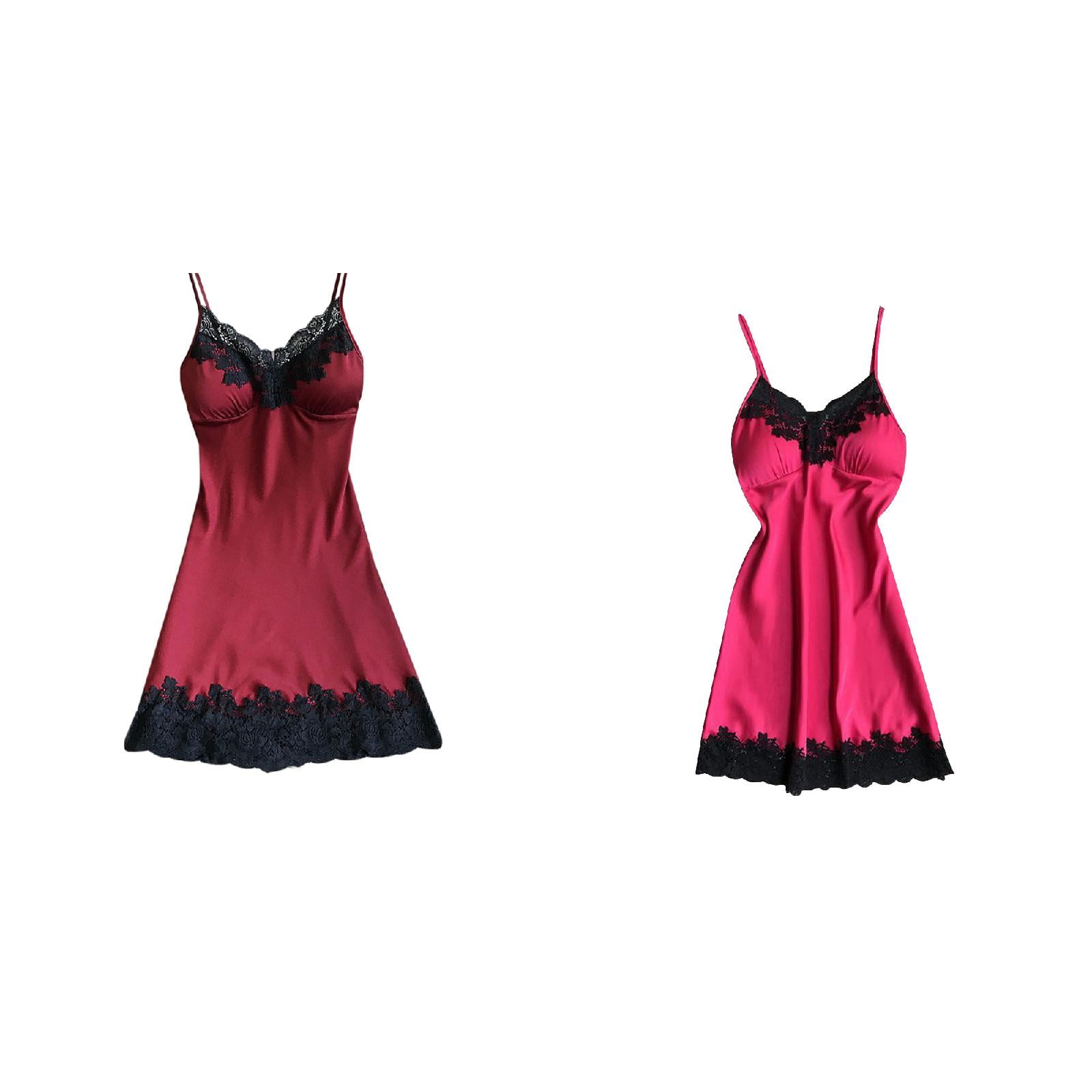 (2-Pack) 2025 New Satin Sleepwear Women Ladies Vintage Boudoir Doll Nightwear Nightdressyy with ...