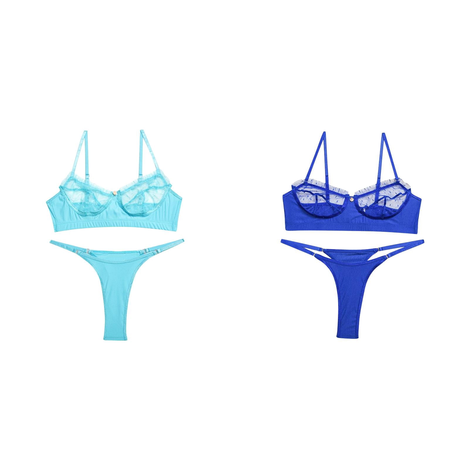 (2-Pack) 2025 New Set Women Bra Lace Set Belty Nightwear Lace Plus Size ...