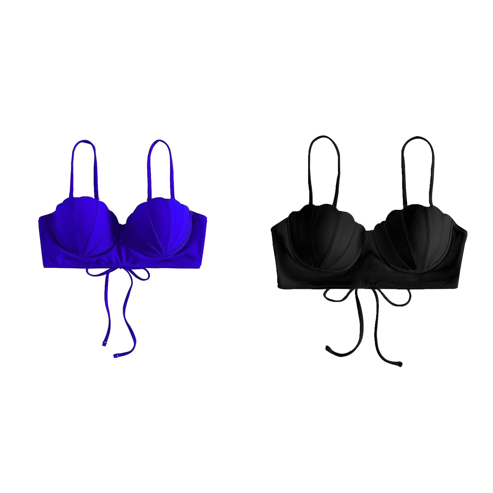 (2-Pack) 2025 New Strappy Seashell Bikini Top Plus Swimsuits Swim Tops ...