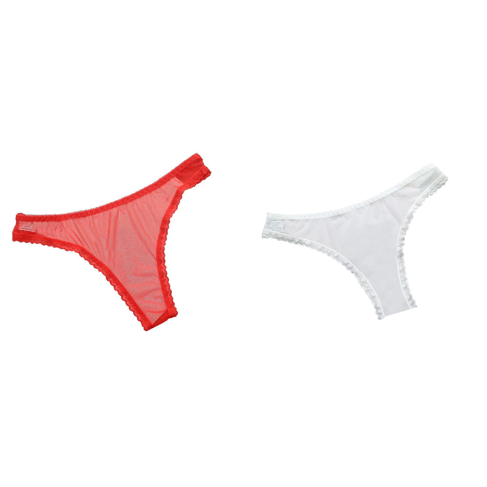 (2-Pack) 2025 New Thong Transparent Low Breifs Stockings for Plus Size ...