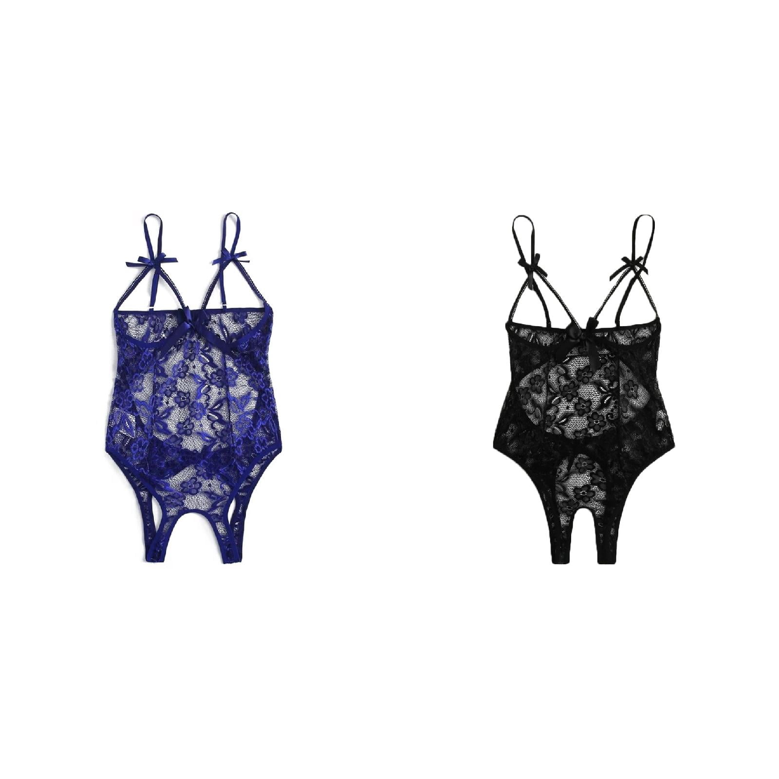 (2-Pack) 2025 New Women Bow Lace Hollowy for Valentines Day Teddy ...