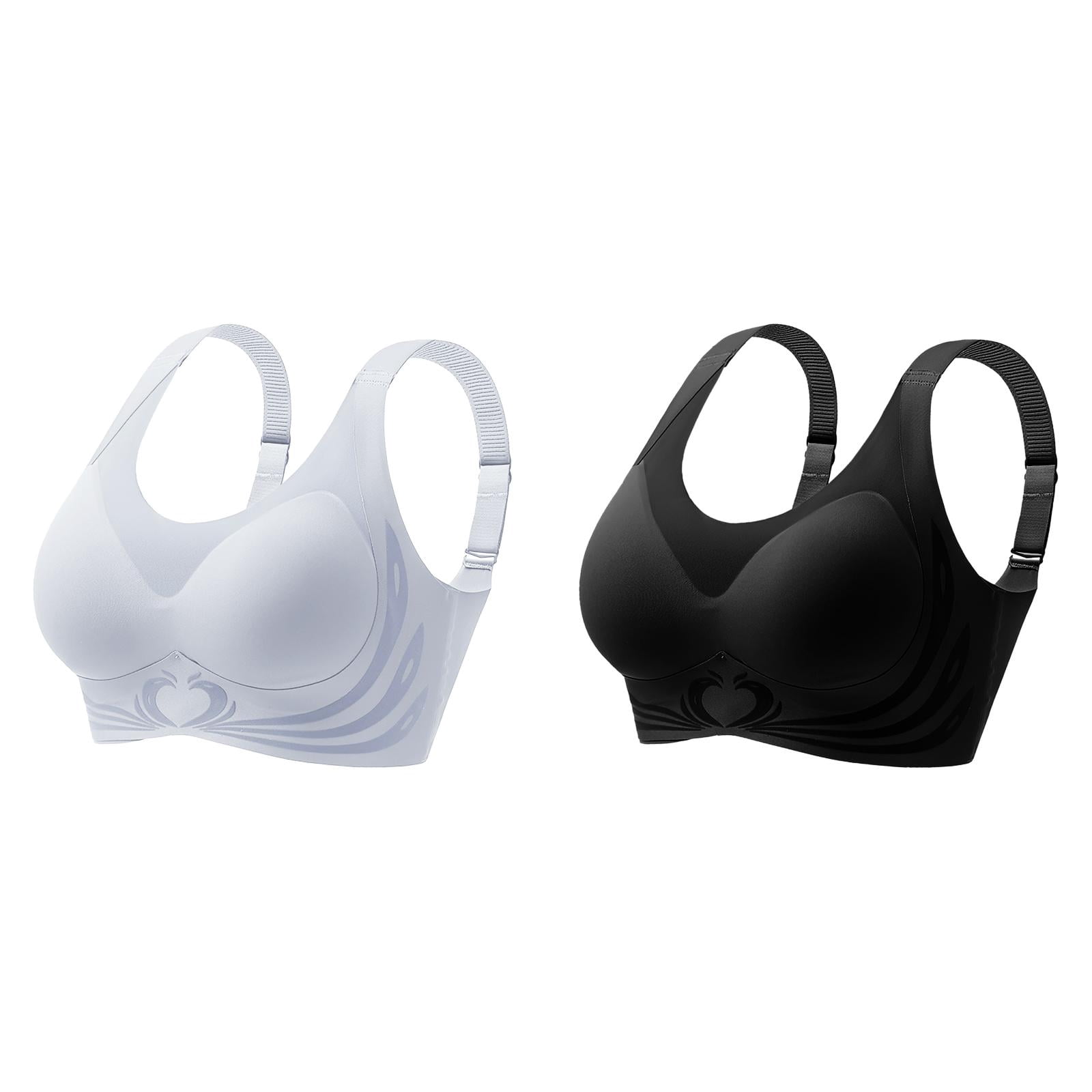 (2-Pack) 2025 New Women's Front Side Buckle Big Bras Lace Edge without ...