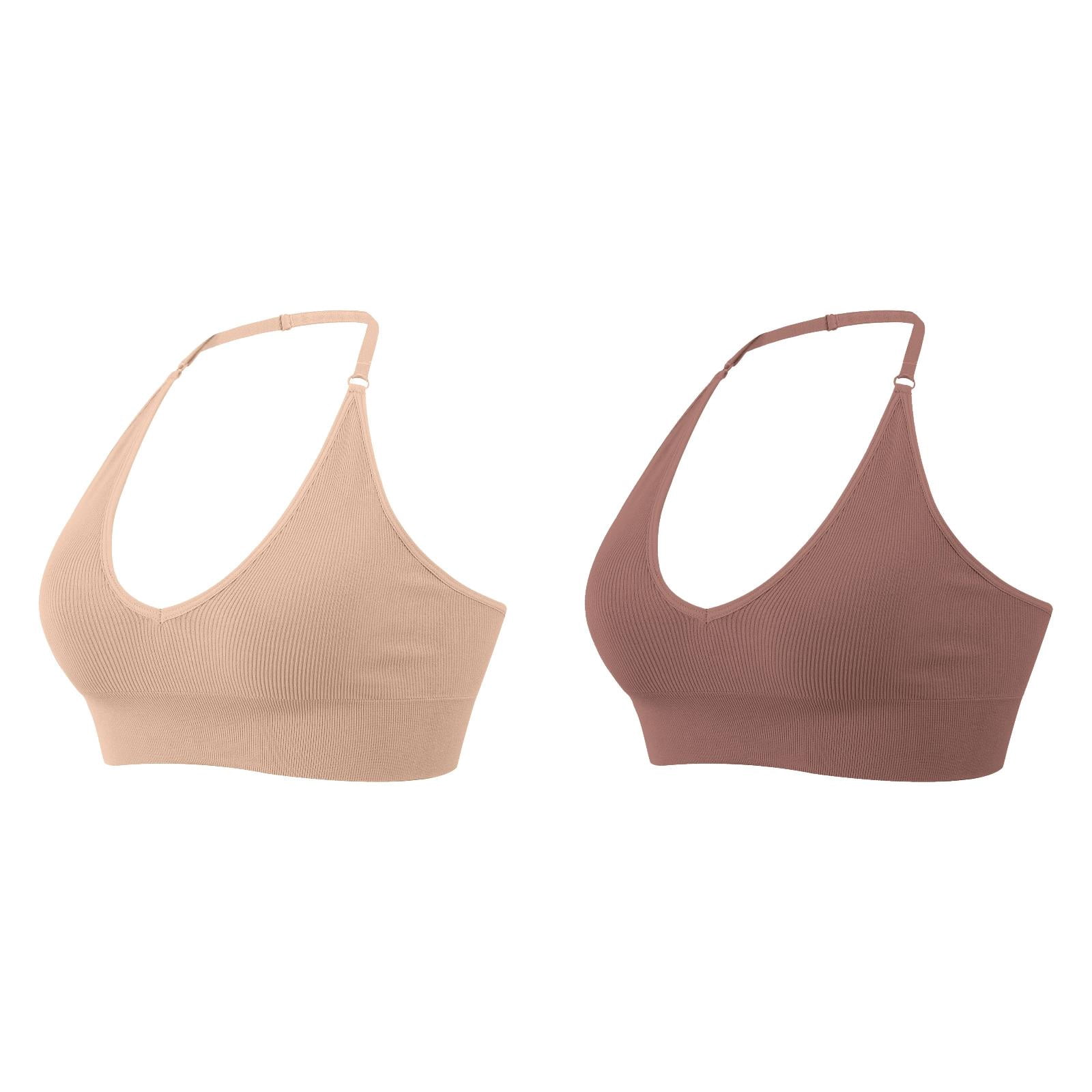 (2-Pack) 2025 New Women's Halterneck Sports Bra Pack of Bra Backless ...
