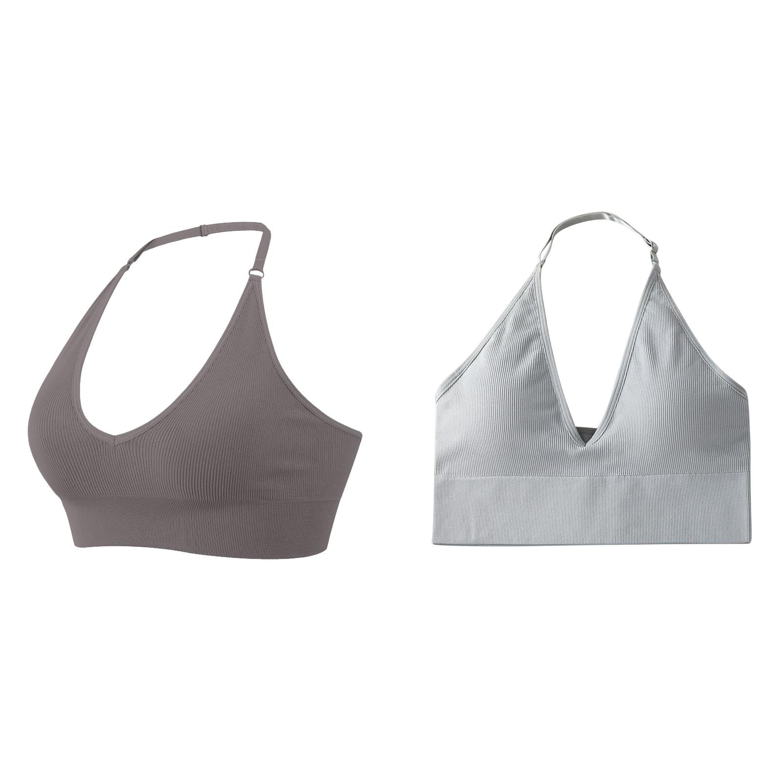 (2-Pack) 2025 New Women's Halterneck Sports Bra Pack Sports Bras for ...