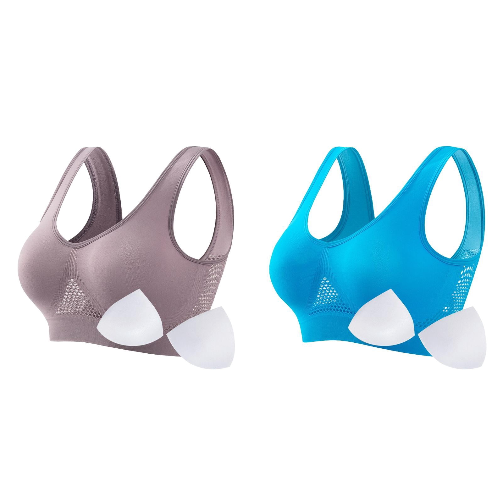 (2-Pack) 2025 New Women's Plus Size Proof Bras Pack for Women Running ...