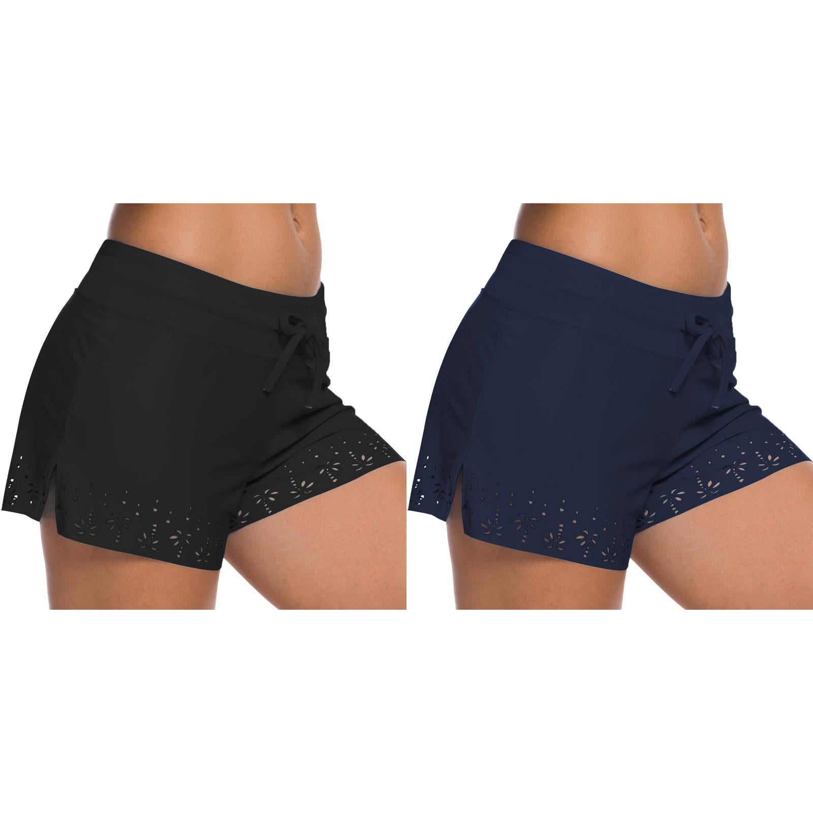 (2-Pack) 2025 New Women's Swim Shorts with Pockets High Waisted Board ...