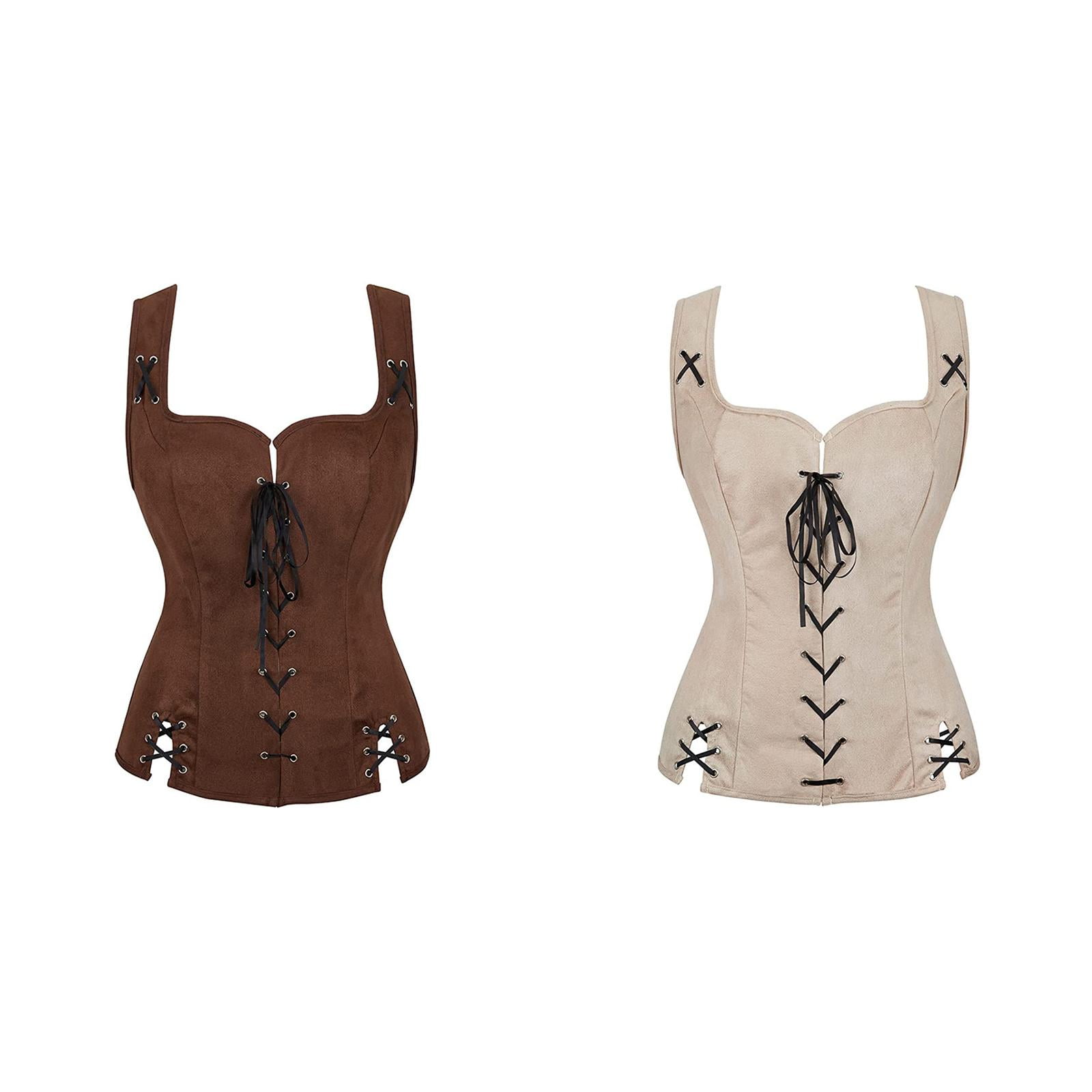 (2-Pack) 2025 New Women's Vest Medieval Cloak with Hood Men Bodice ...