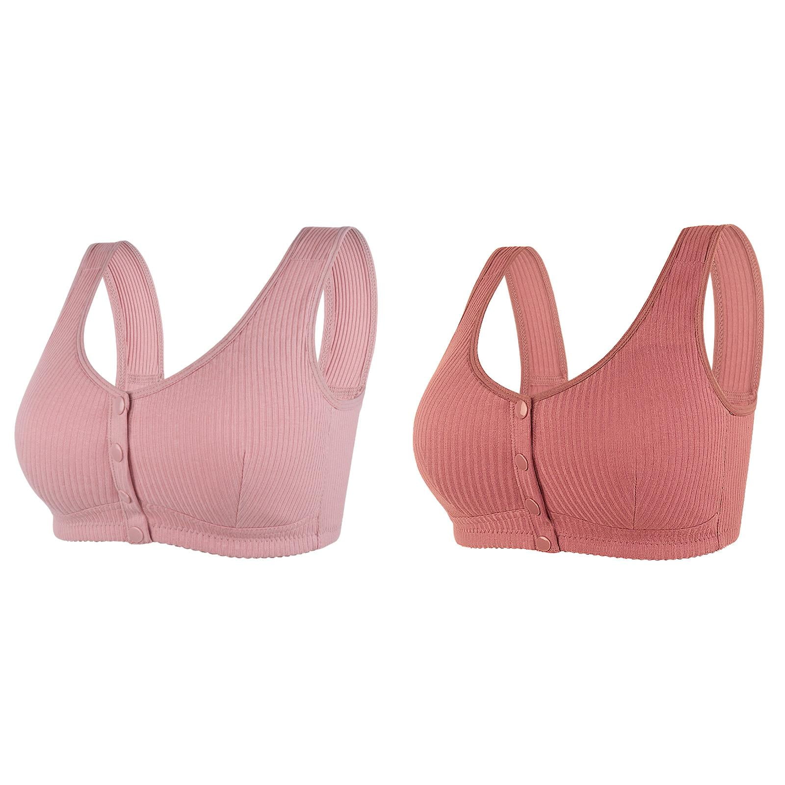 (2-Pack) 2025 New Womens No Steel Ring Sports Bra for Women Pack Front ...
