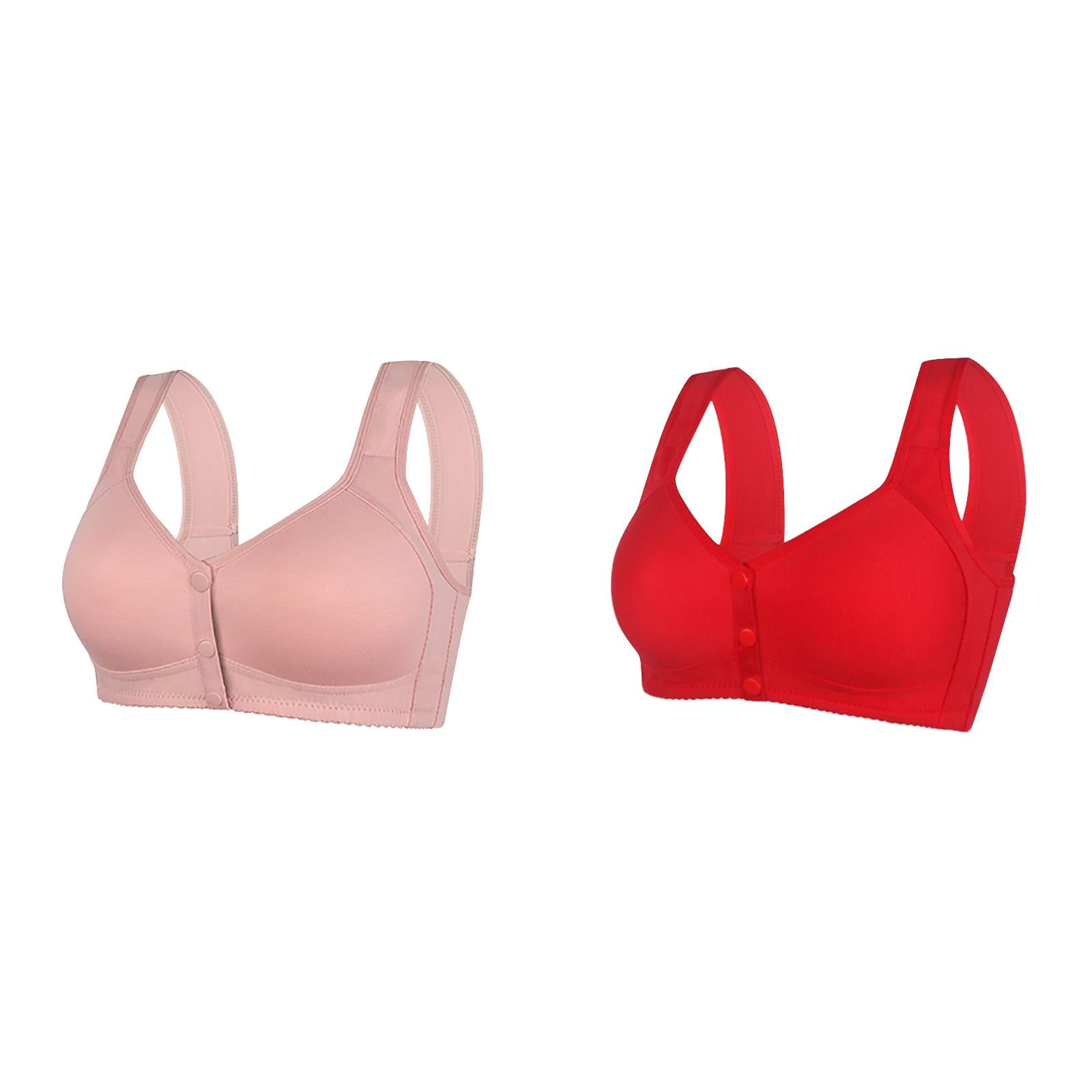 (2-Pack) 2025 New Womens No Steel Ring Sports Bras for s Front Close ...