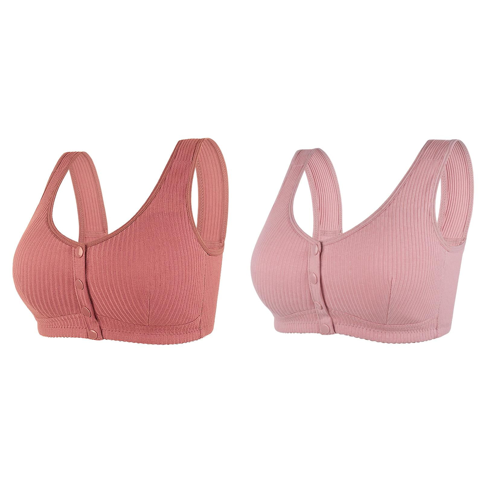 (2-Pack) 2025 New Womens No Steel Ring Women Bray Front Close Bra T ...
