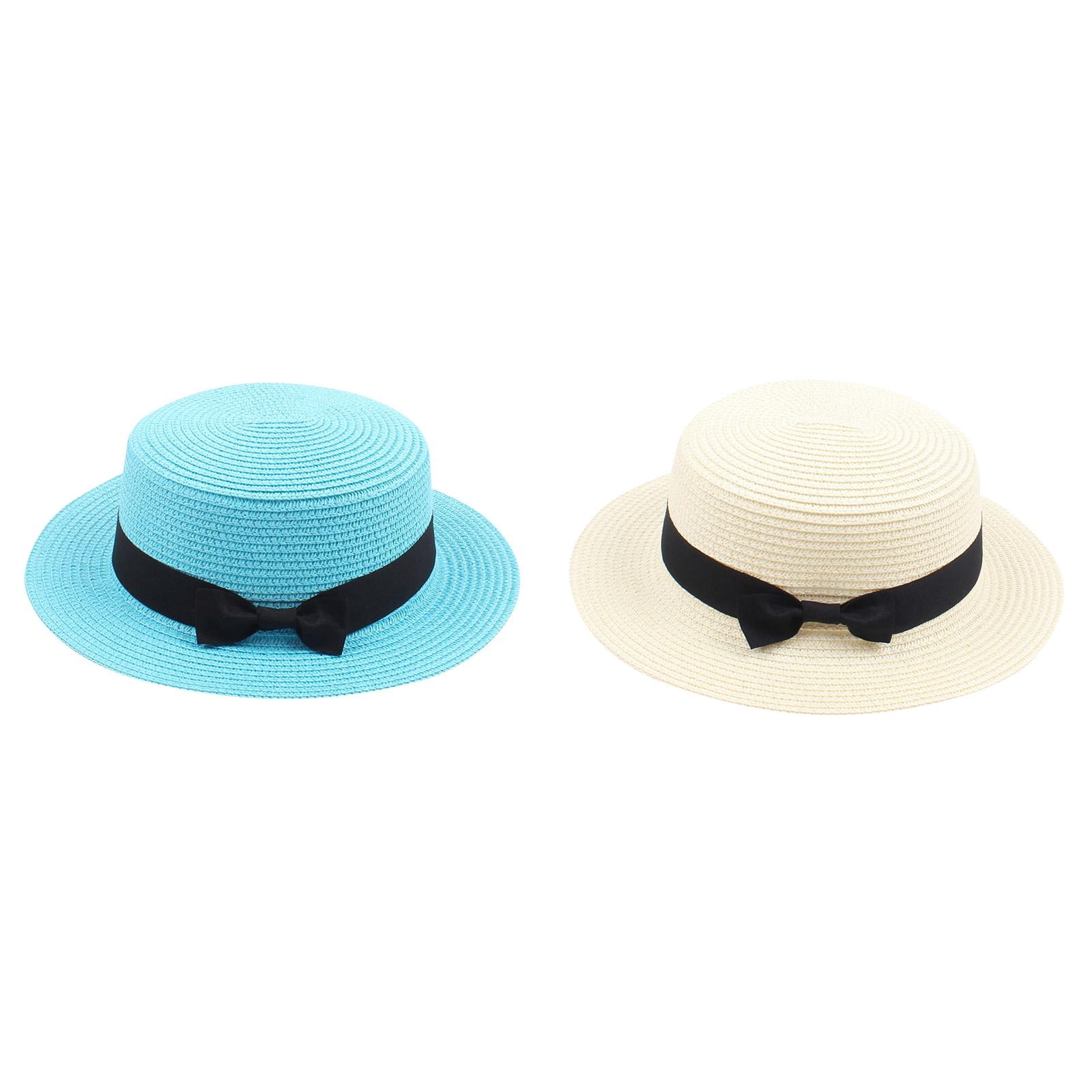 (2-Pack) 2025 New s Boys Clout Visor Summer Fedora Straw Hat Men Beach ...