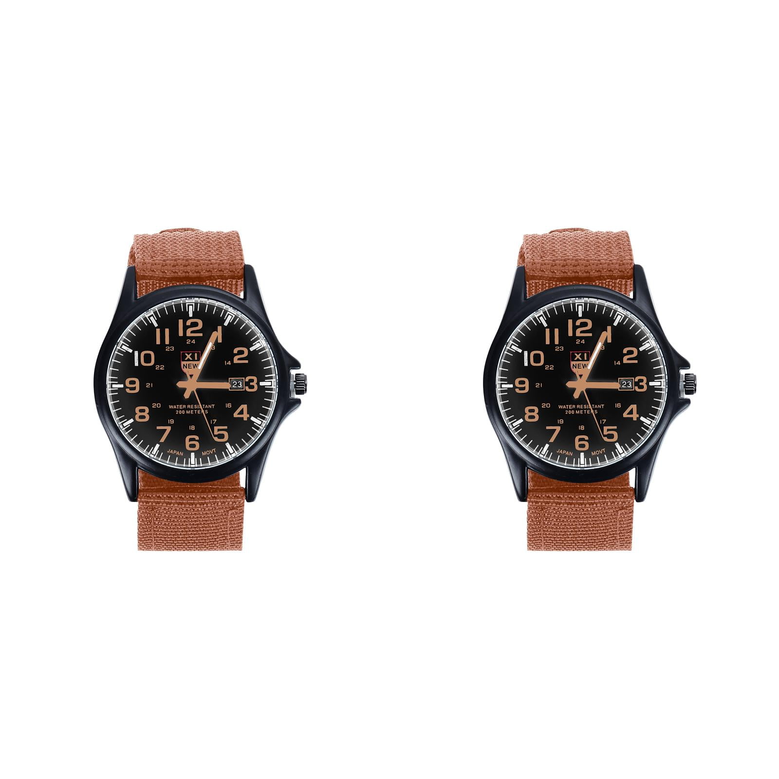 (2-Pack) 2025 Quartz Watch Outdoor Wrist World Watch Stainless Sports Mens Steel atomic Solar ...