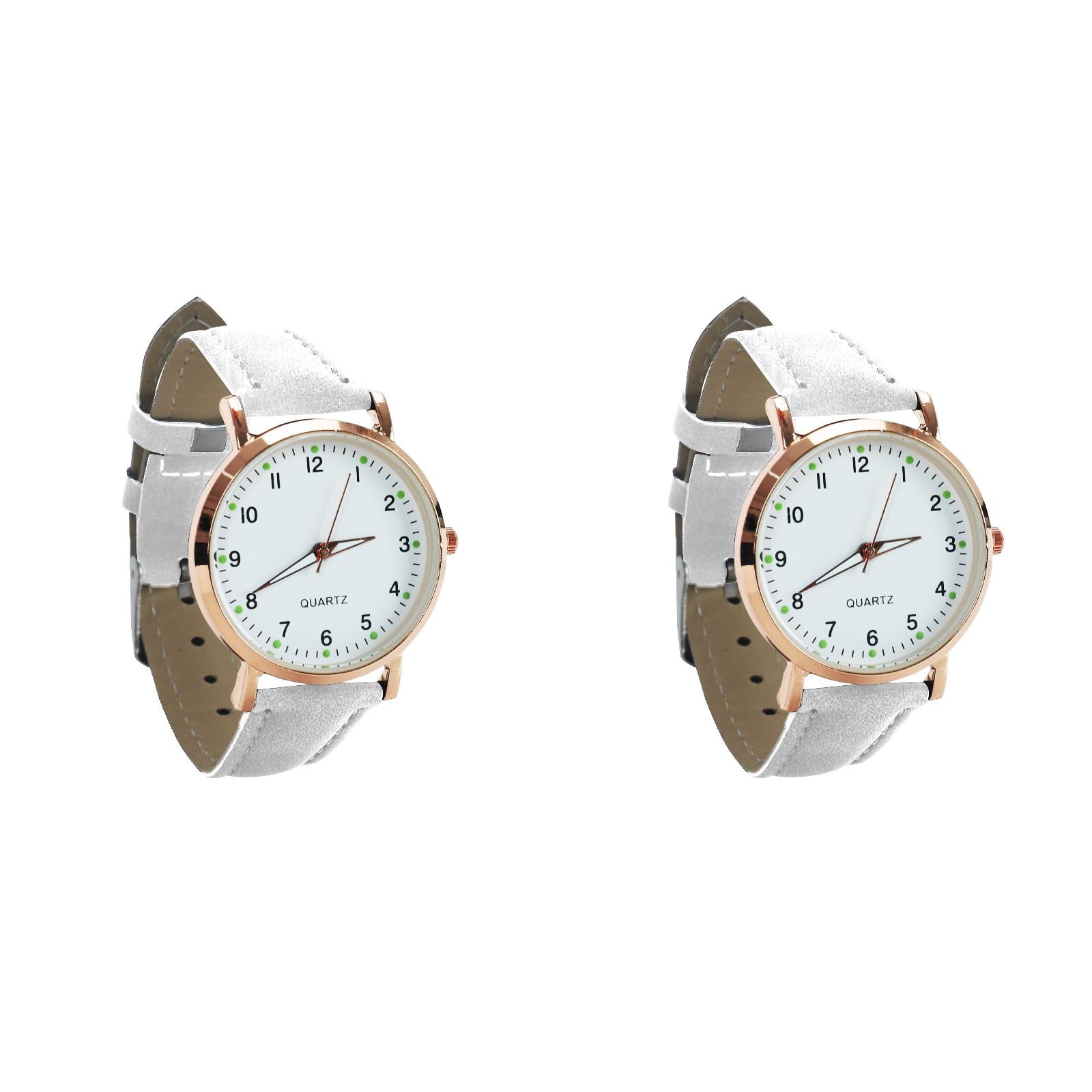 (2-Pack) 2025 Retro Quartz Ladies Luminous Wide Watch Band Watch Belt ...