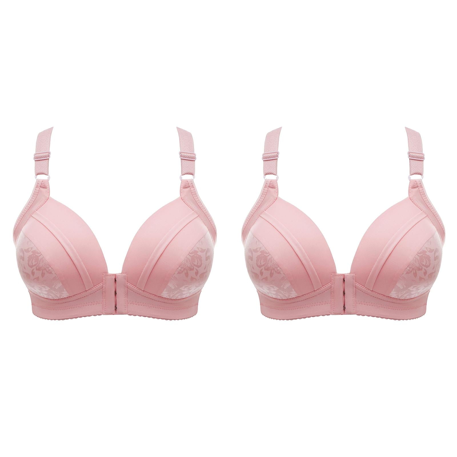 (2-Pack) 2025 Steel Ring Thin Women Womens Bras Plus Size Bra Front ...