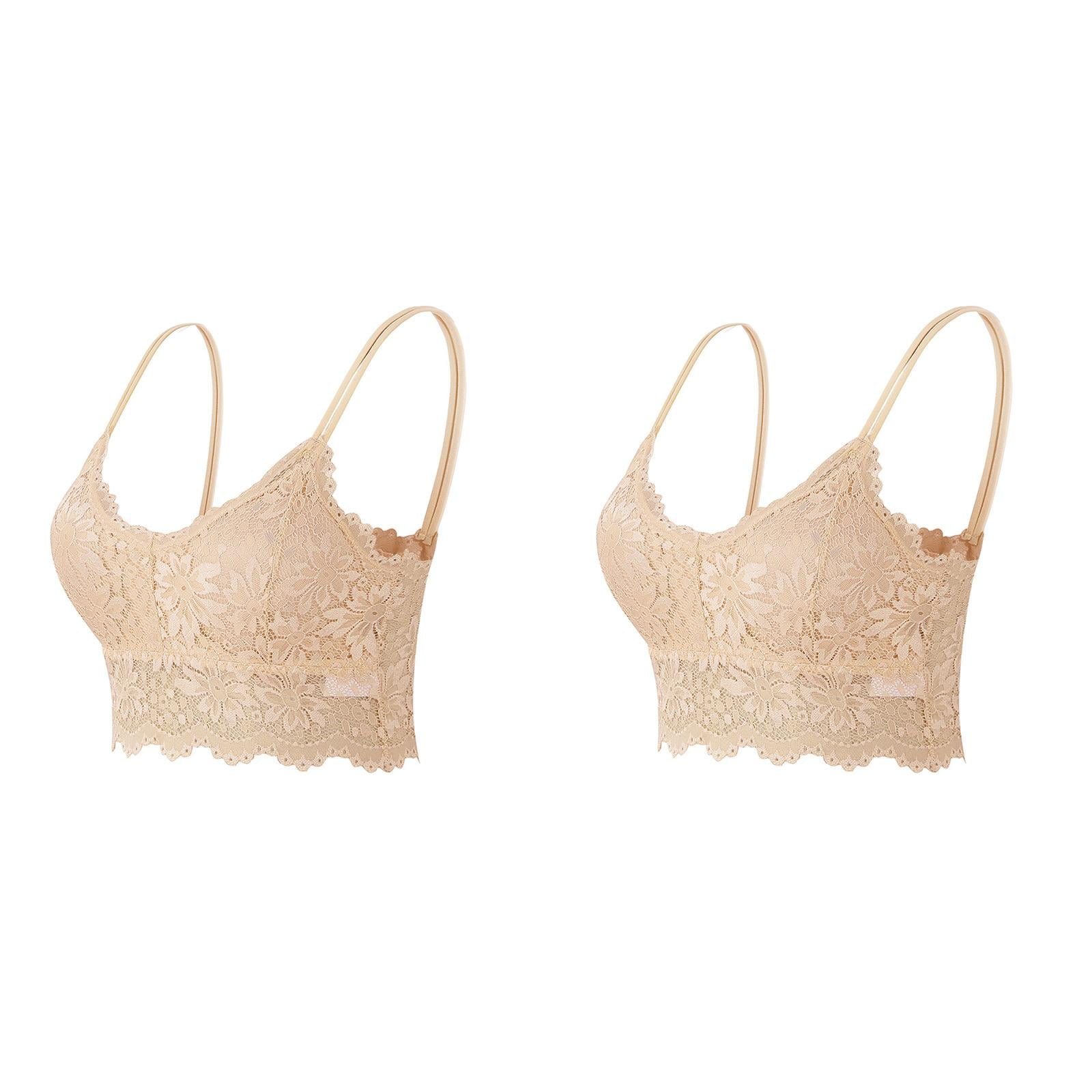 (2-Pack) 2025 Strapless 1 Piece Bra Sports Summer Bandeau Bra Plus ...