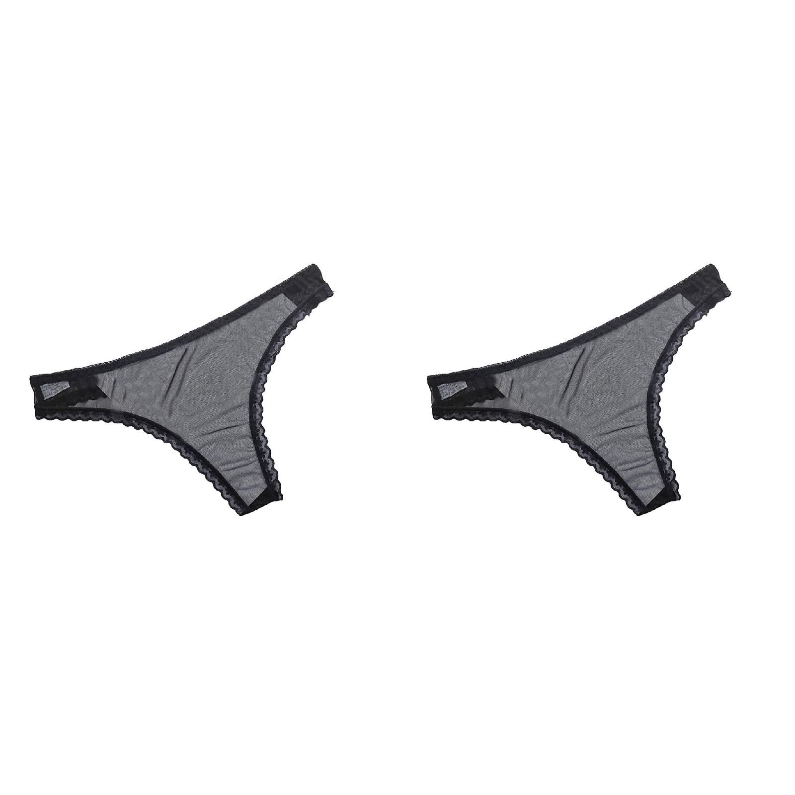 (2-Pack) 2025 Thong Transparent Low Breifs Bodysuit for Women with Robe ...