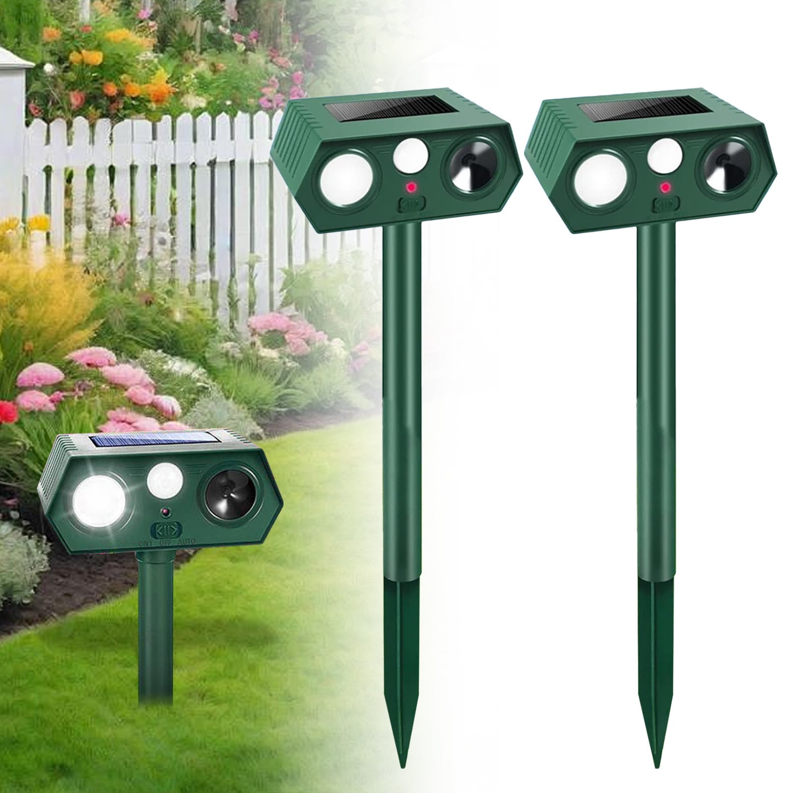 2 Pack 2025 Ultrasonic Animal Repellent Outdoor Cat Repellent Devices ...