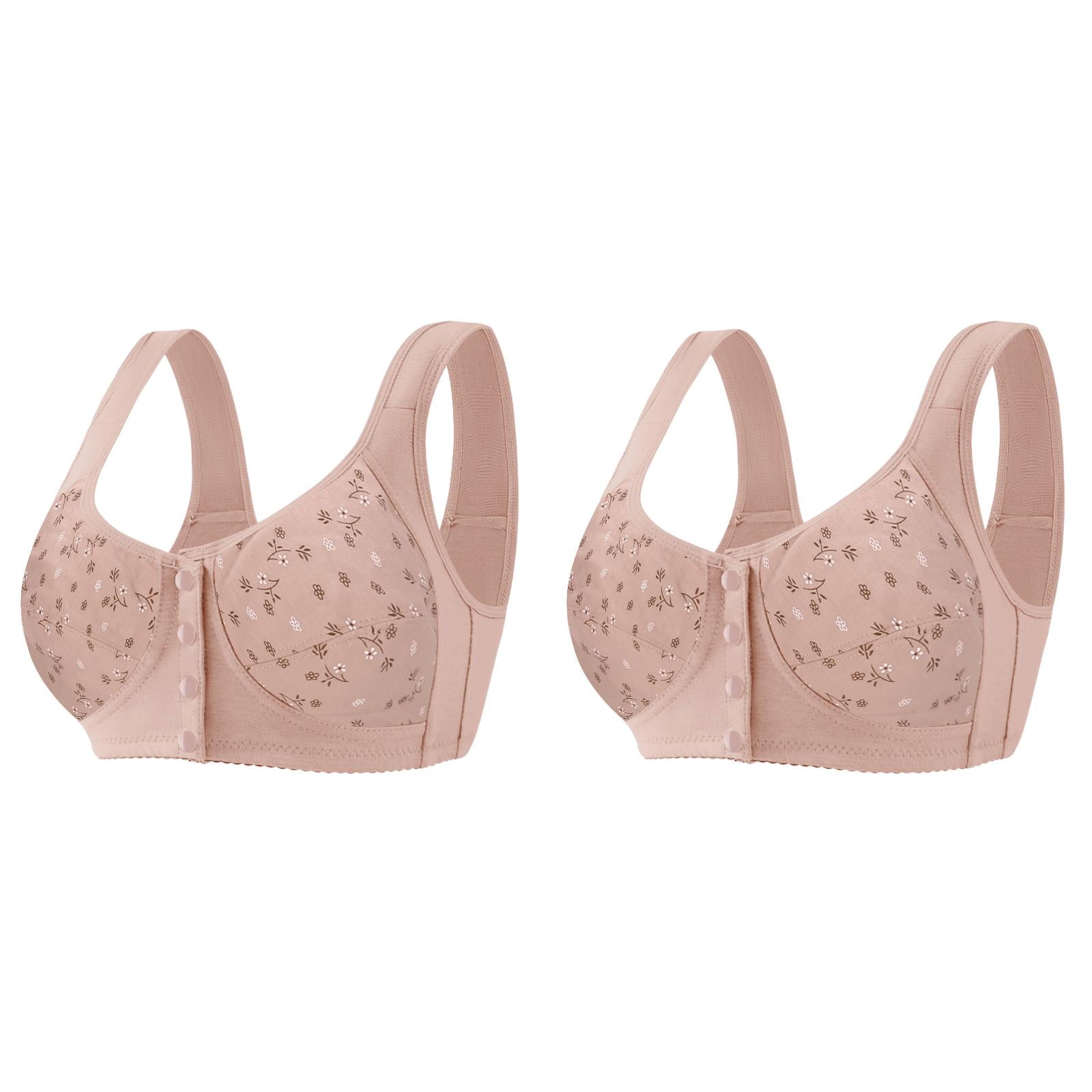 (2-Pack) 2025 Women Full Cup Print Women Bras Wireless Plus Size Thin ...