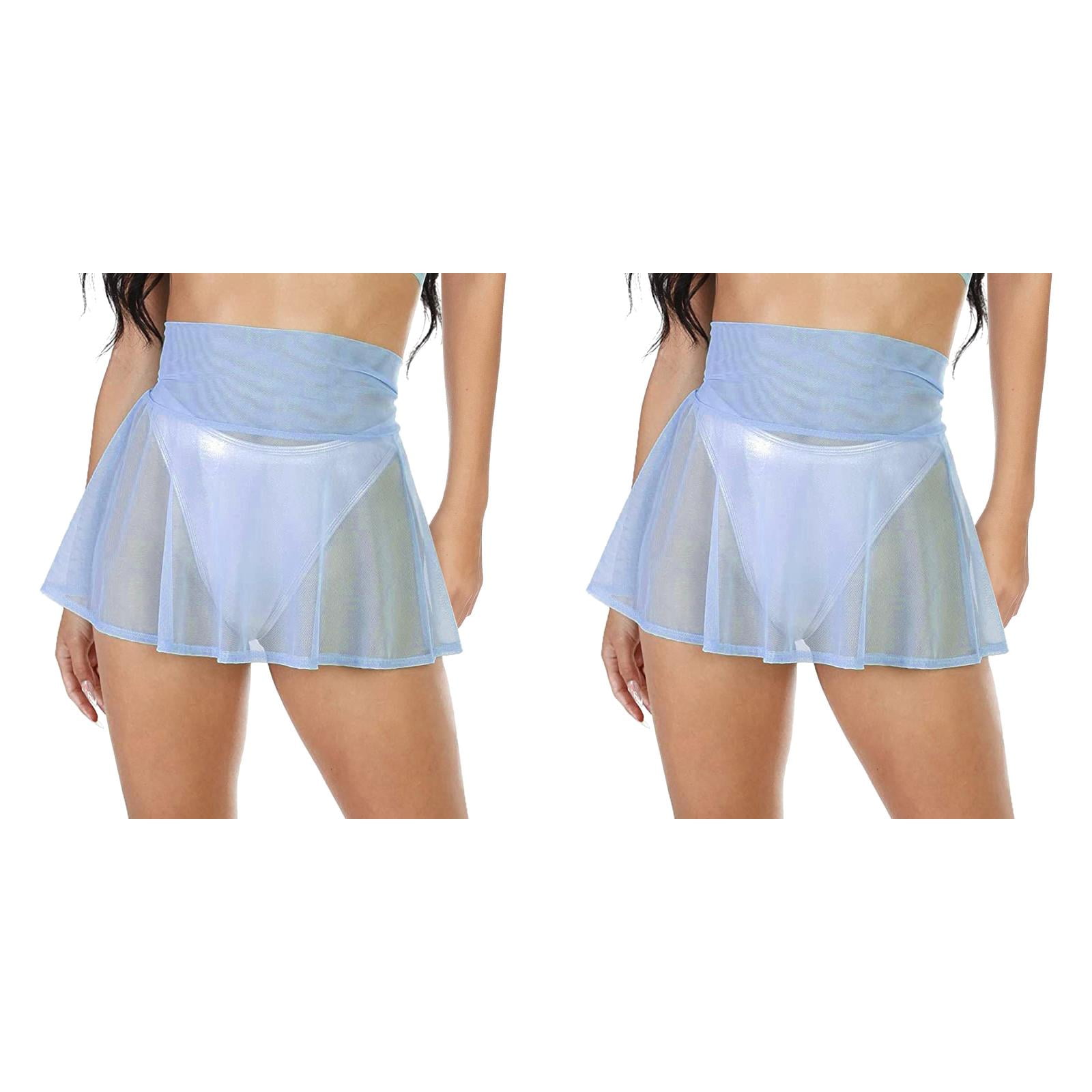 (2-Pack) 2025 Women Ruffle Trim Sheer Cover Ups for Women Beach Skirt ...